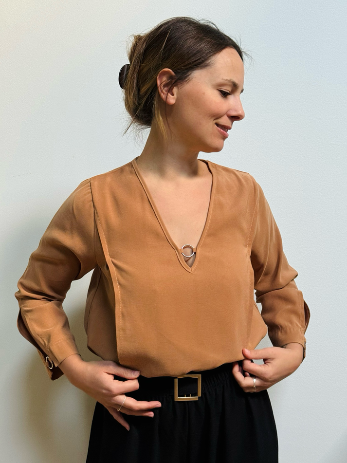 Blouse d'Allaitement "Izia Camel" – Mat'lolo